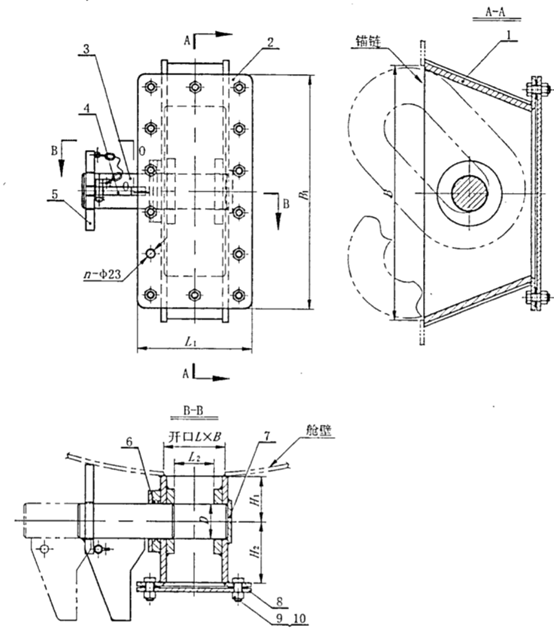 CB/T 3143 Watertight Dog Type Cable Clench Ship Mooring Equipment