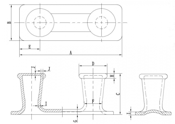 ASTM A27-70-36 Cast Steel 8" 10" Double Bitt Without Horns Ship Mooring ...