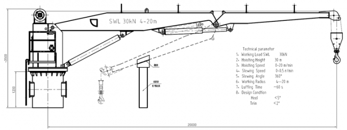 Pedestal Hydraulic Knuckle Boom Slewing Crane Ship Deck Equipment