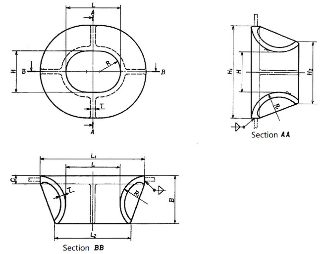 JIS F 2030 A Casting Steel Single Point Mooring Chock Bulwark Mounted ...