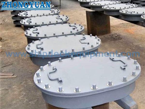 CB/T 4392 Type AA Oval Multi Bolts Manhole Cover With Raised Coaming ...