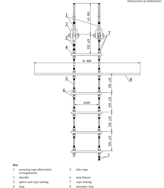 ISO 799 Marine Hard Wooden Step Rope Pilot Ladder Marine Outfitting