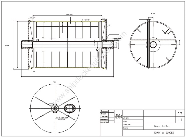 Maritime Stern Roller For Anchor Handling Vessel AHTS SWL 600 KN To ...